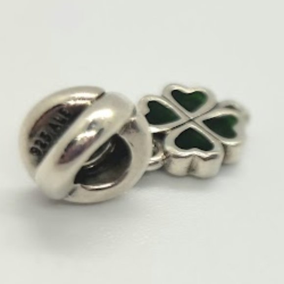 Pandora | Jewelry | Pandora Green Four Leaf Clover Dangle | Poshmark